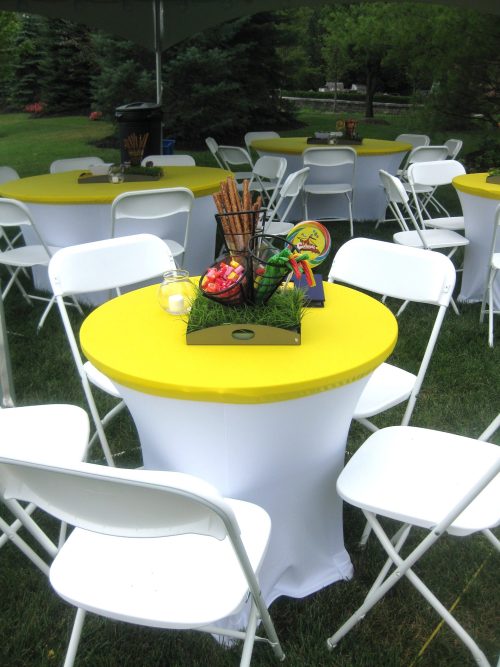 Cocktail Table Spandex - White - Knight's Tent & Party Rental
