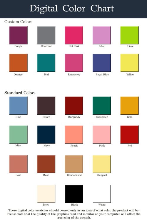 Linen Rental Colors & Sizes | Knight's Tent & Party Rental | Premier ...